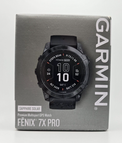 Garmin Fenix 7X Pro Sapphire Solar GPS Smartwatch - Carbon Gray - Open ...