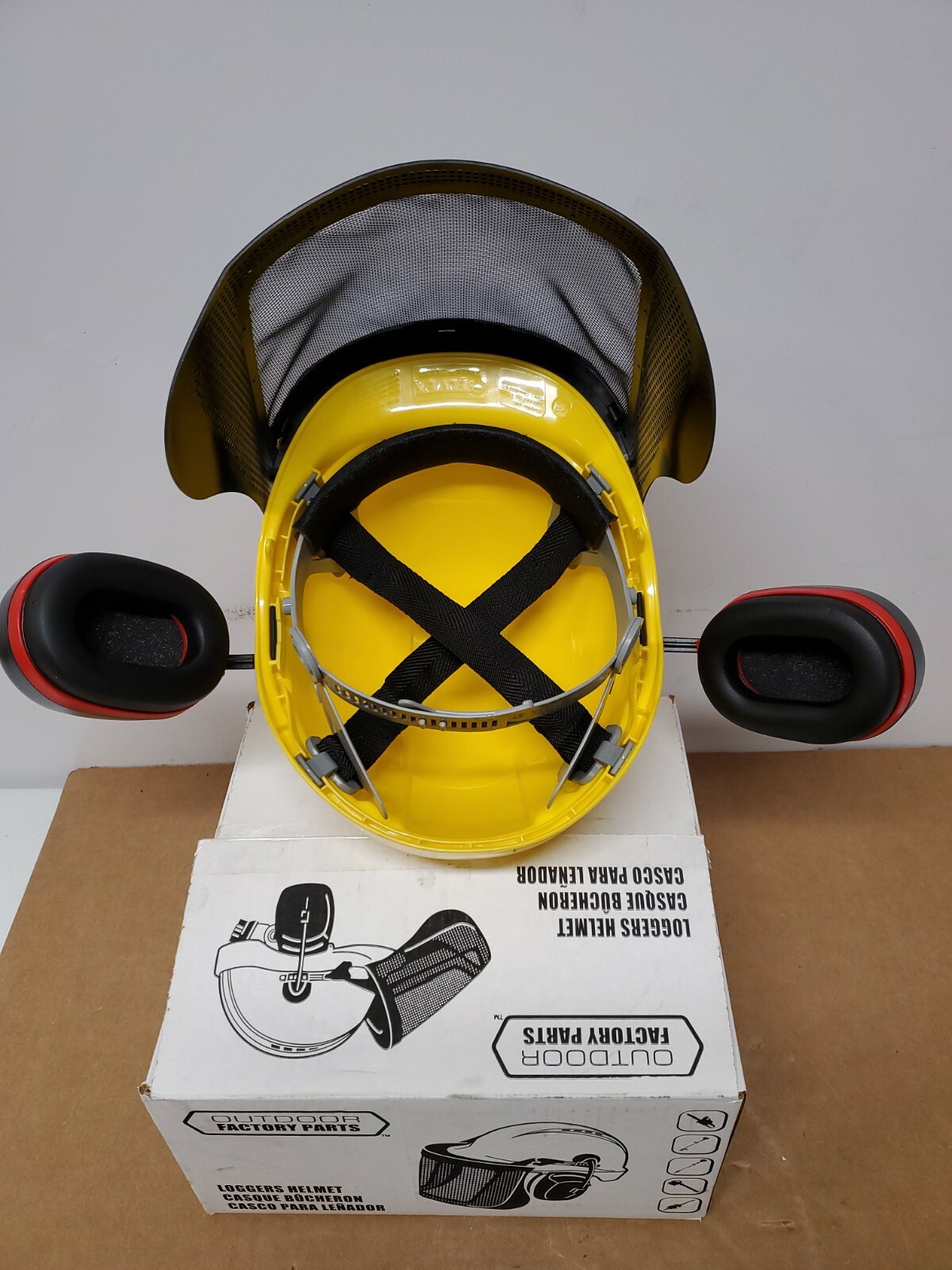 Yellow Protective Loggers Helmet W/ Hearing Protection Outdoor ...