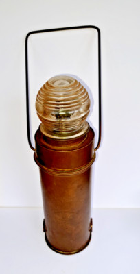 Vintage 1950s Perkins Perko Brass Battery Anchor Light 10.5" Lantern w ...
