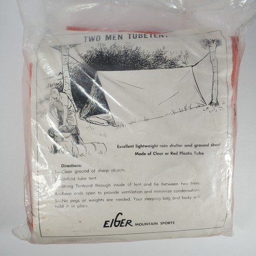 Vintage EIGER Two Man Tube Tent - Lightweight Orange Emergency Tube ...