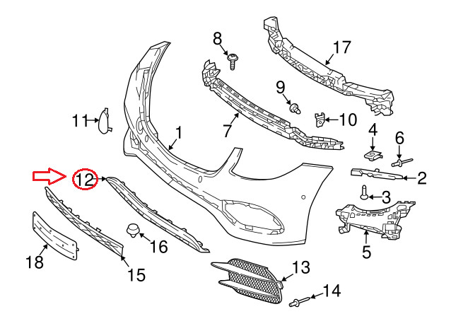 Genuine MB E Class W213 AMG Front Bumper Lower Chrome Trim A2138857000 ...