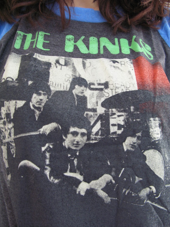The Kinks Band 80's Tour Concert Women's Raglan T-Shirt Gray Graphic ...