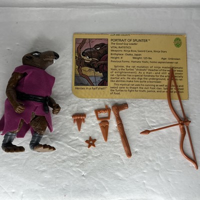 1988 Teenage Mutant Ninja Turtles 5" Master Splinter Soft Head Figure w ...