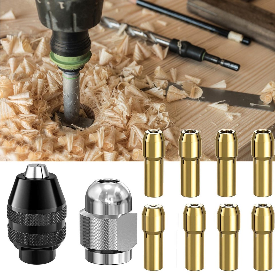 Drill Chuck Collet Set for DREMEL Drill Bit Chuck Shank Rotary Tool ...