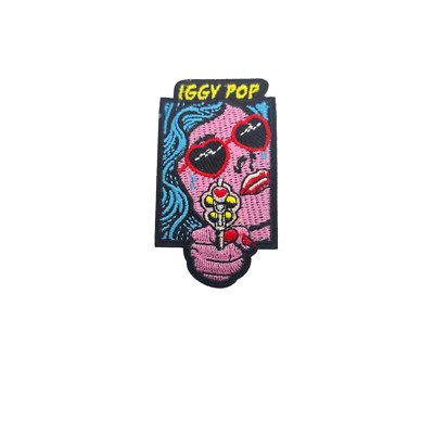 Iggy Pop Patch Comic Style Heat Adhesive Clothes Iron Gun Girl | eBay