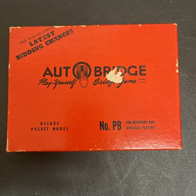 Vintage 1950 Auto Bridge Play Yourself Bridge Game Complete Advanced ...