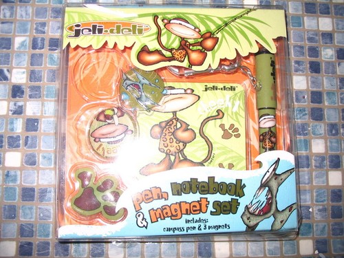 JELI DELI CHEEKY MONKEY COMPASS PEN NOTEBOOK & MAGNET SET BRAND NEW ...