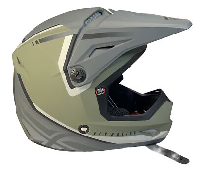 Fly Racing Youth Matte Olive Green/Grey Kinetic Vision Helmet (Kids M ...