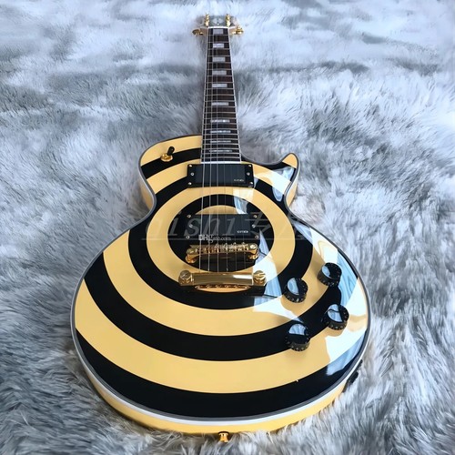 Best Zakk Wylde Bullseye Cream & Black Electric Guitar EMG 8185 Pickups ...