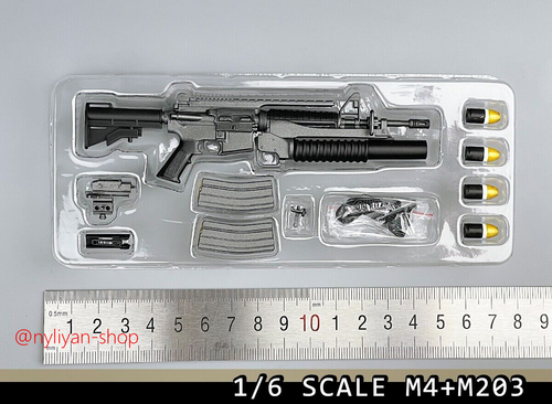 1/6 Male WWII M4+M203 Gun Rifle Weapon Model For 12''Soldier Action ...