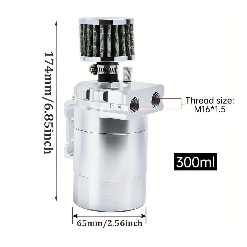 Oil Drainer Aluminum 300ml Oil Catch Can Kit Aluminum Oil Trap ...