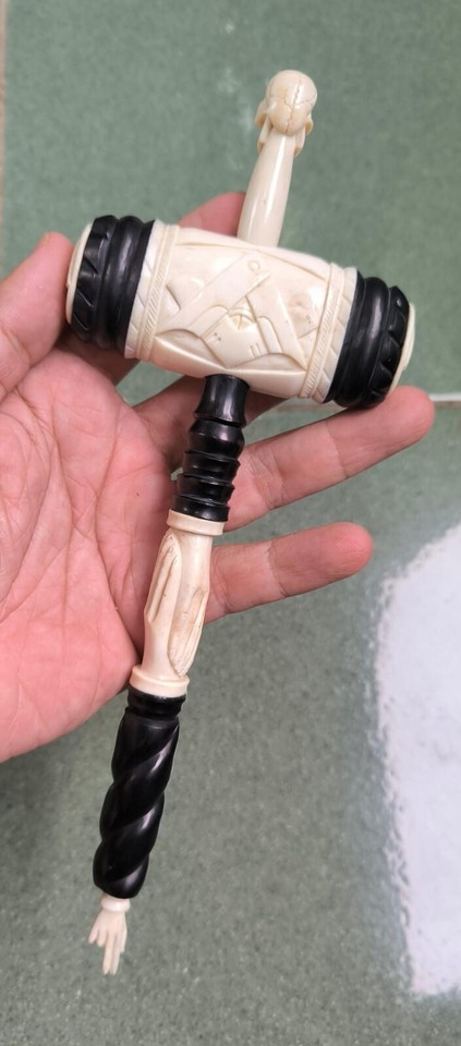 Custom order ! Masonic Gavel From Wood & Deer ANTLER Hand Carved (Ready ...