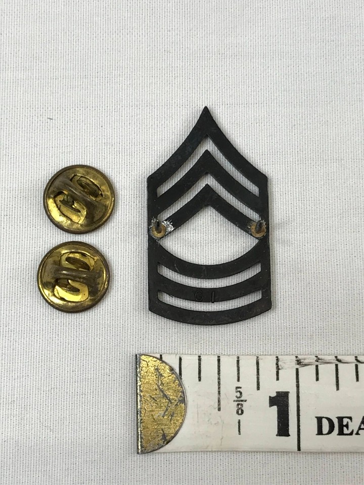 US Military Army E8 Master Sergeant Medal Insignia Black Pin on Rank | eBay