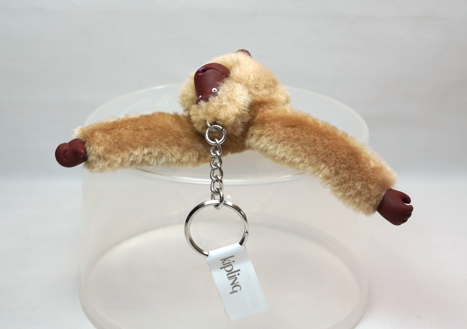 NWOT Kipling Fuzzy MONKEY BAG CHARM KEY CHAIN "INES" Tan | eBay