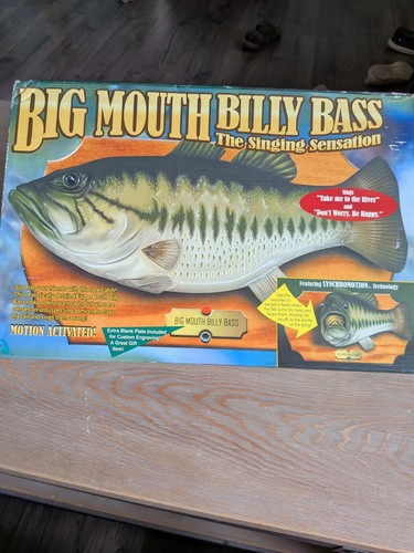 Big Mouth Billy Bass Original Singing Talking Fish 1999 With Box For ...