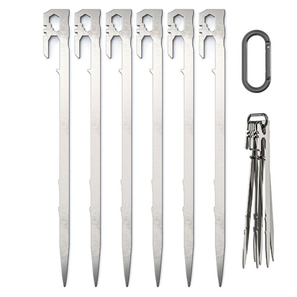 6pcs Canopy Tent Pegs Stainless Steel Tent Nail Camping Stakes Outdoor ...