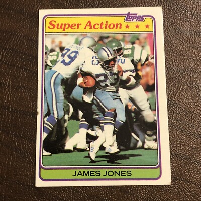 1981 TOPPS JAMES JONES SUPER ACTION #327 DALLAS COWBOYS FOOTBALL CARD ...