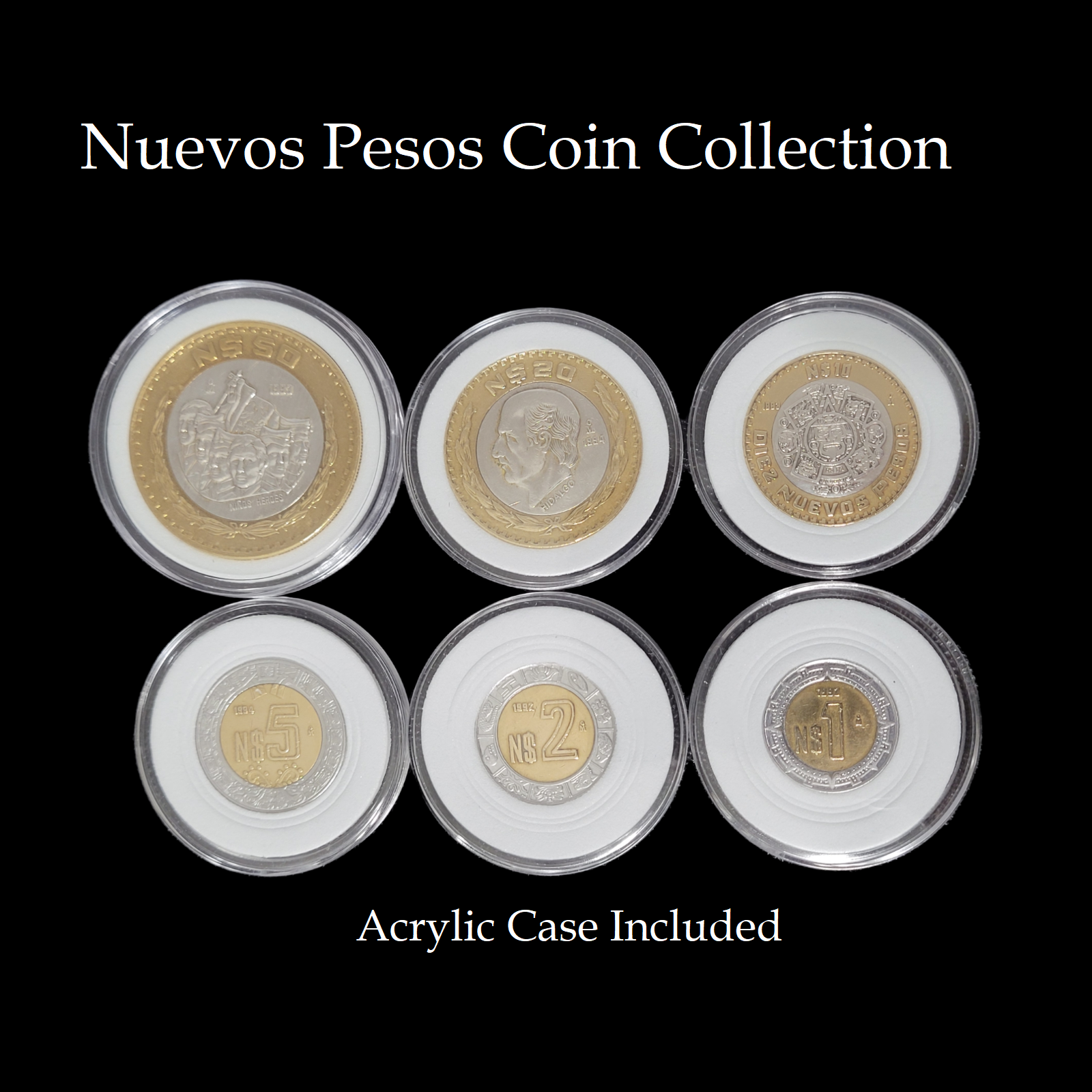 NUEVOS PESOS MEXICO COIN COLLECTION COLECCION 6 MONEDAS NUEVOSPESOS ...