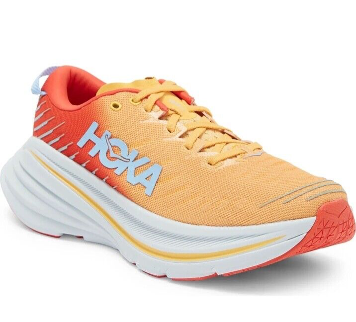 Hoka Bondi X CARBON FIBER PLATE $215 Orange Fiesta Yellow Multi Running ...