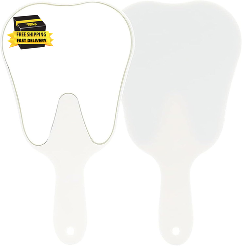 Tooth Shaped Mirror - Handheld Dental Mirror with Handle, Lightweight ...