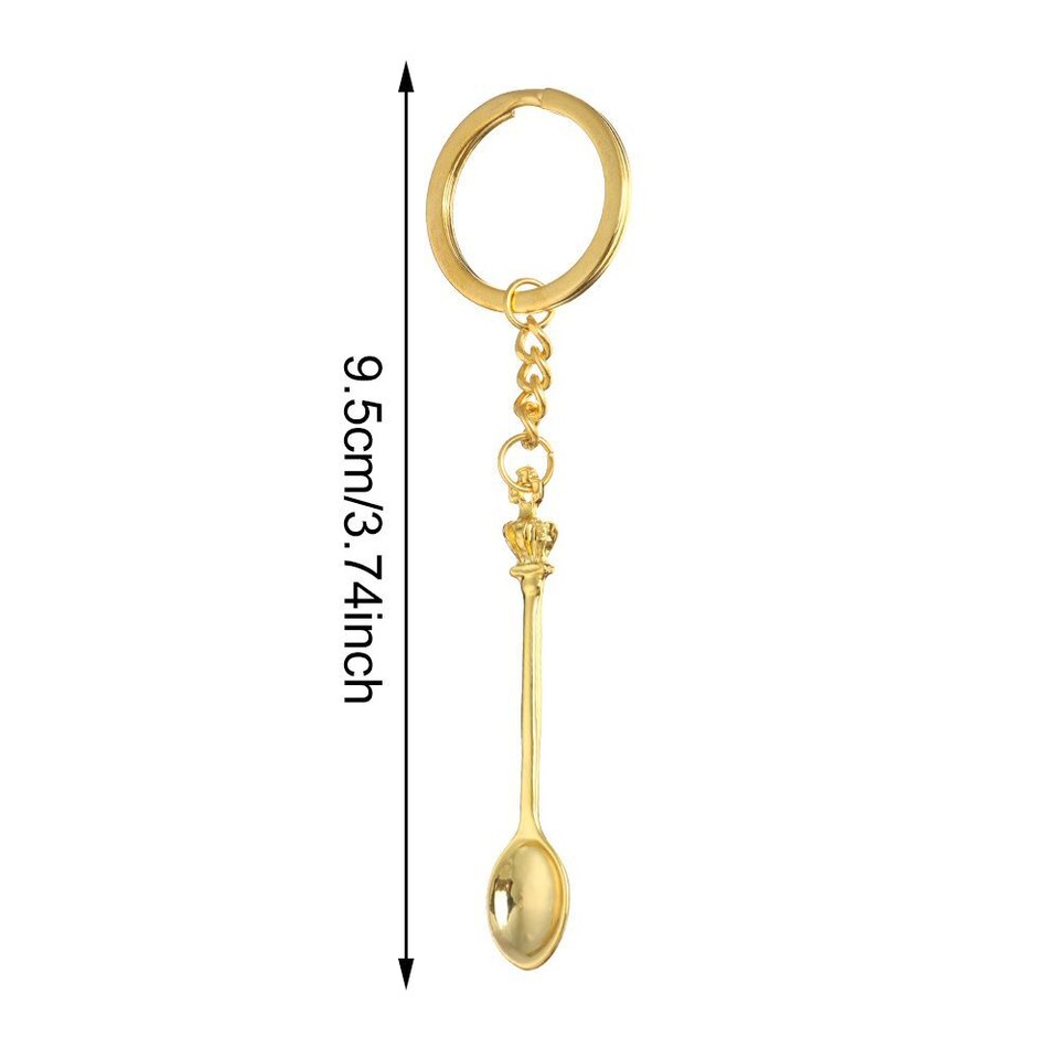 Glitter Mini Spoon Mini Crown Necklace Key Ring Teaspoon Pendant Spoon ...