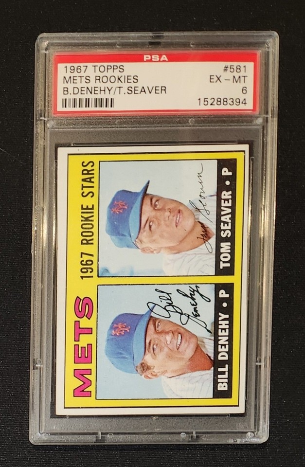 1967 Topps High #581 Tom Seaver HOF Mets RC PSA 6 EX-MT Card Terrific ...