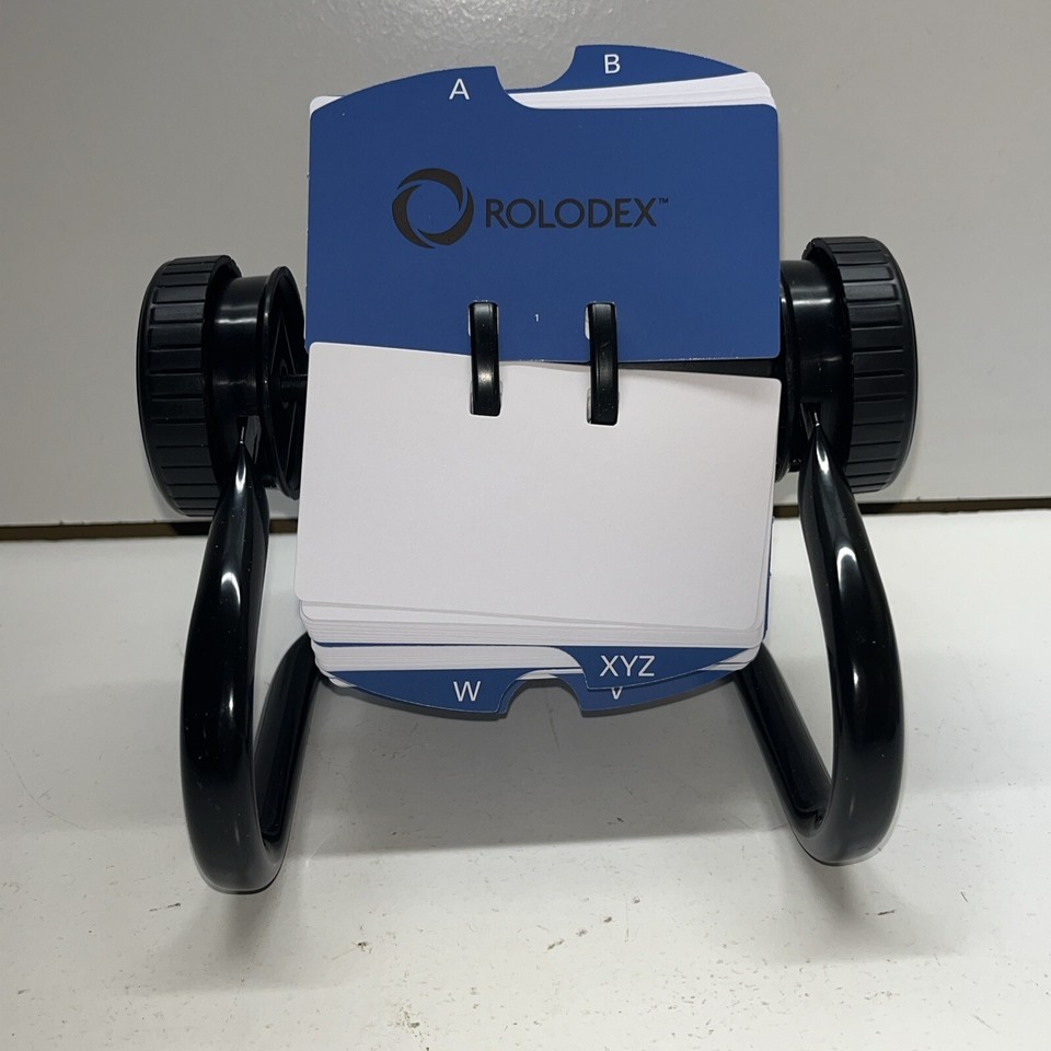 ROLODEX Open Metal Rotary Card File Includes 200 Sleeved Cards In The ...