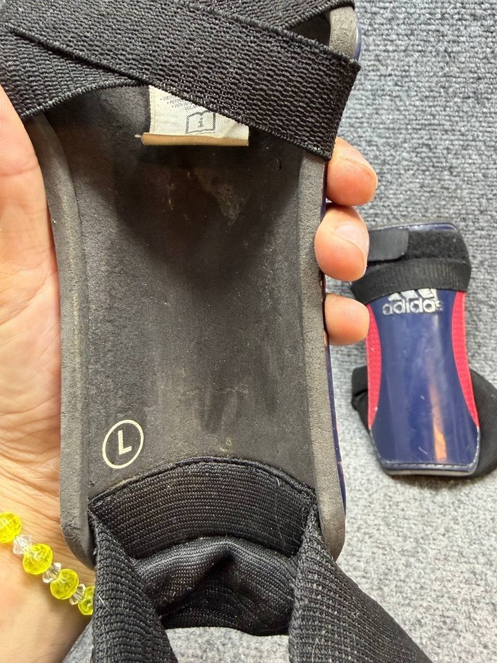 Adidas Soccer Shin Guards Size M Blue Red Teens Shin Pads Used | eBay