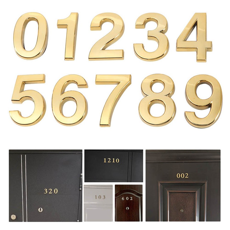 10pcs 7cm Stereoscopic Number Sign Modern Plaque Number Digits Sticker ...