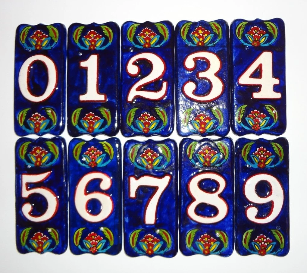 Mediterranean Tile House Numbers