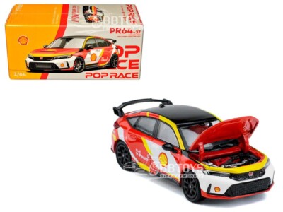 HONDA CIVIC TYPE R FL5 "SHELL OIL" 1/64 DIECAST MODEL CAR BY POP RACE ...