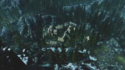 Landscape the elder scrolls v skyrim mountains village Custom Gaming ...