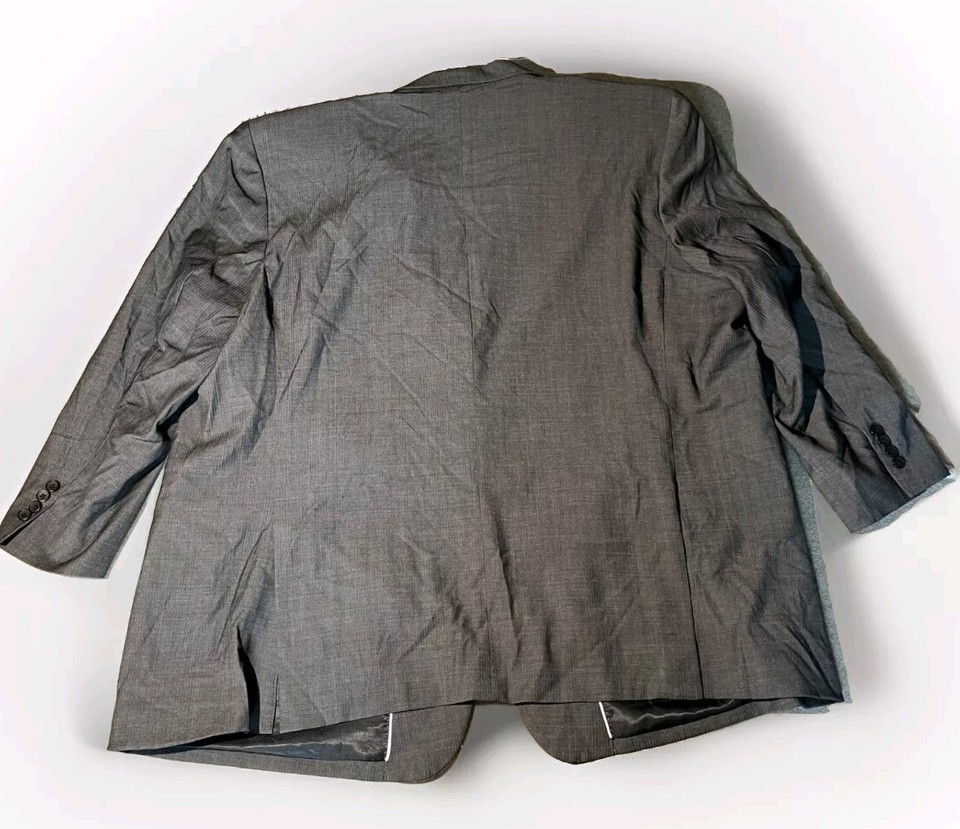 Kenneth Cole Awareness Blazer Wool Mens Size 56 Long Gray Plaid Pockets ...