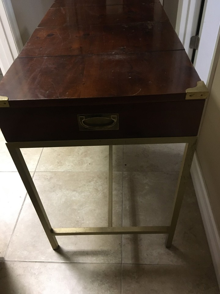 1962 LANE 6900 Wood Backgammon Table with Drawers & metal legs 42" x 20 ...