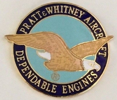 Pratt & Whitney Dependable Engines vintage large lapel/hat pin badge ...