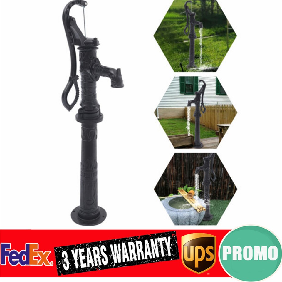 TOP Hand Tall Shallow Well Pitcher Water Pump w/ Stand Cast Iron 19 ...