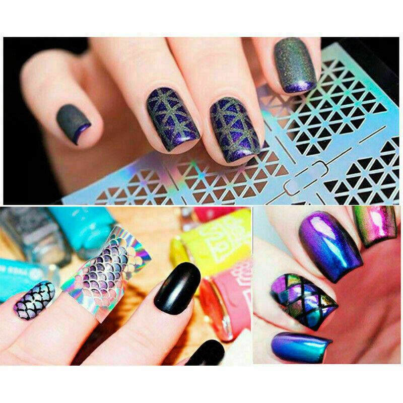 24 Sheets Nail Vinyls Stencils Nails Stickers Set 144 Pieces 72 ...