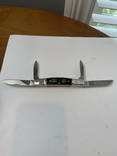 BOKER GERMANY 4 BLADE CONGRESS RING BOLSTERS RED BONE HANDLE MINT COND ...