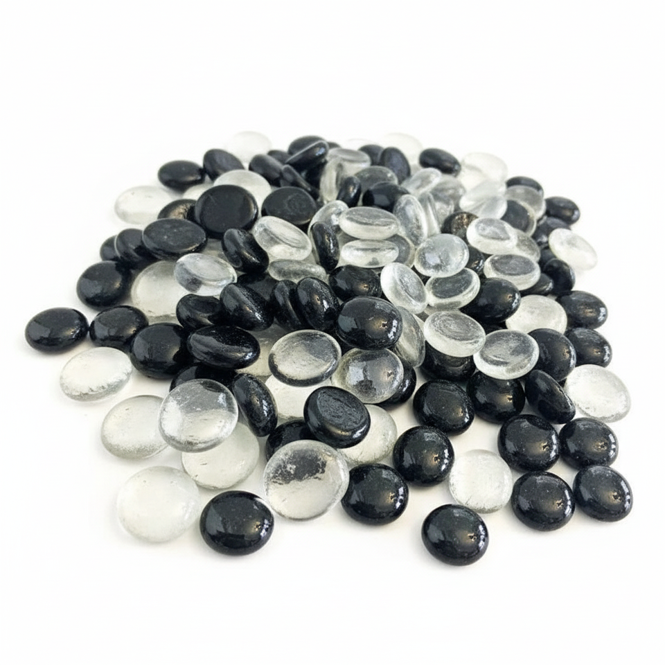 Decorative Round GLASS PEBBLES Stones BEADS 17-20mm *Lots Quantities ...