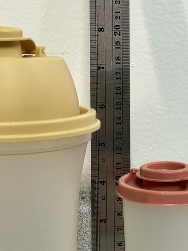 Vtg Tupperware Quick Shake Drink Measured Mixer Cup Clear & Shaker 844 ...