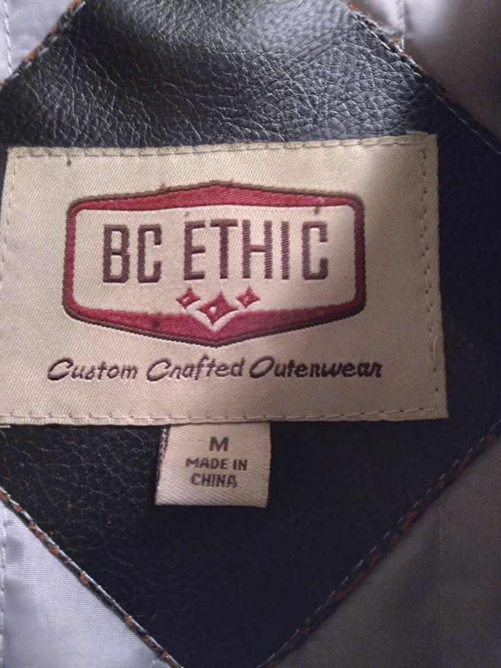 BC Ethic Mens Cafe Racer Motorcycle Jacket Brown Zip Distressed Faux ...