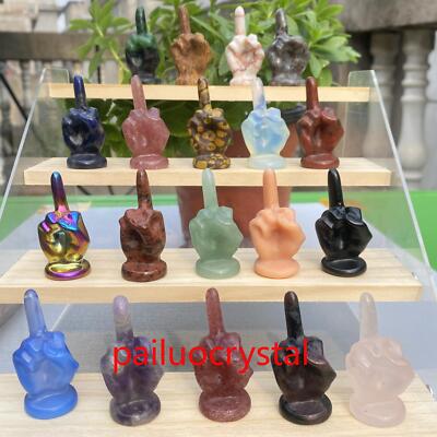 Wholesale Natural Mixed Middle Finger Quartz Crystal Skull Carved ...