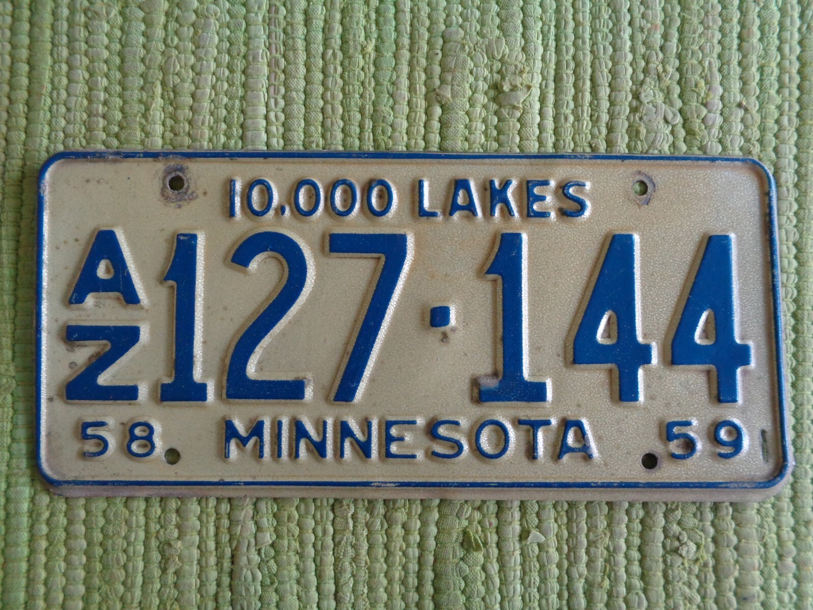 58 59 Minnesota Private Trailer License Plate 1958 1959 MN Tag 10,000 ...