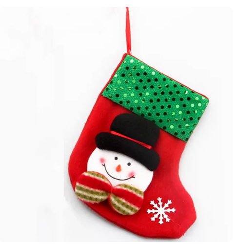 Petite chaussette de noël à suspendre, botte de noël bonhomme de neige ...