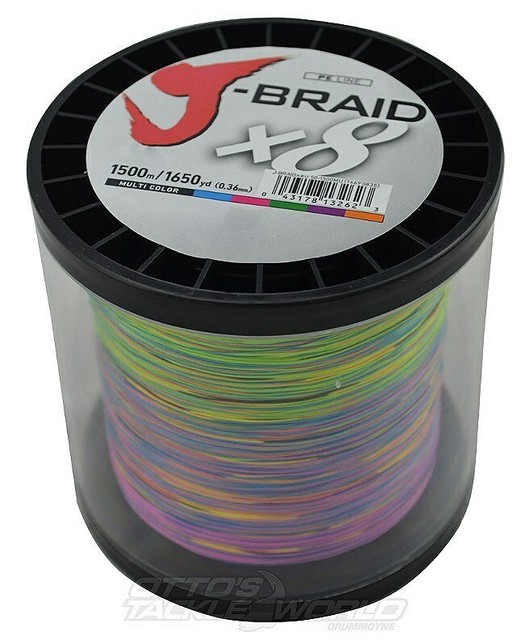 J-braid PE Line Super 8 Multi Colour Braid 40lb 0.32mm 1500 M 1650 Yds ...