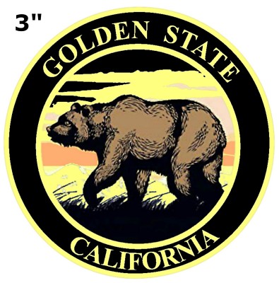 Golden State California Bear Patch Embroidered Iron-On Applique Nature ...