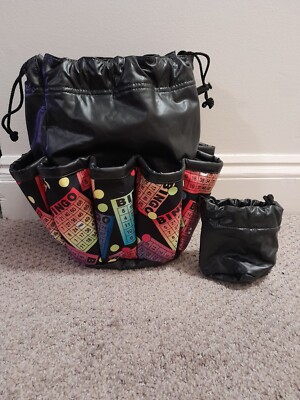 Bingo Dauber Bag- 10 Pocket Black Drawstring- Small Bingo Chip Bag | eBay