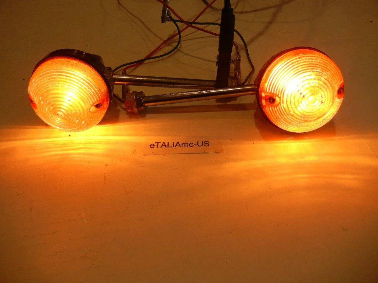 PAIR LUCAS TURN SIGNALS 1874 MADE IN ENGLAND NORTON TRIUMPH 5" STEMS | eBay