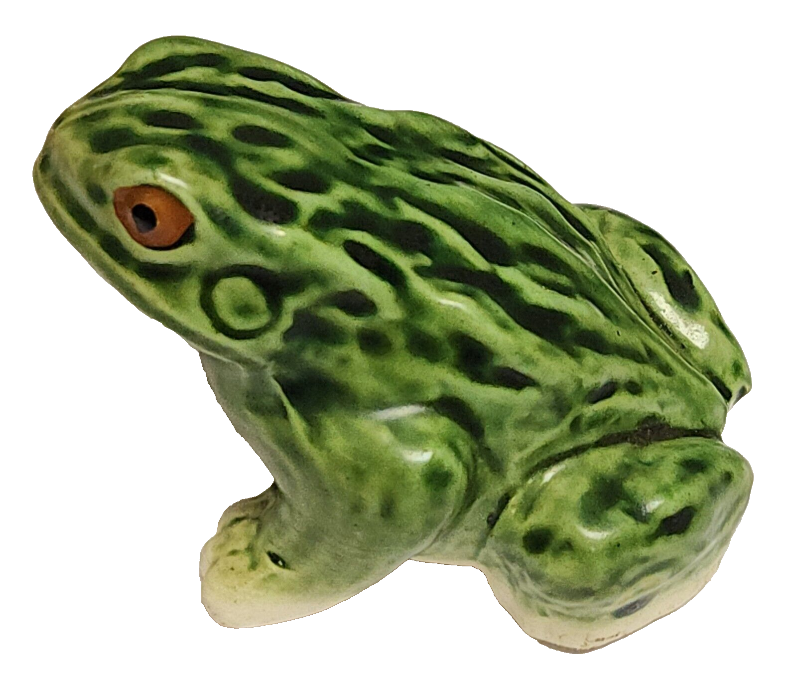 Vintage 1950's Green Ceramic Impish Pixie Elf & Frog Figurines Japan 2 ...