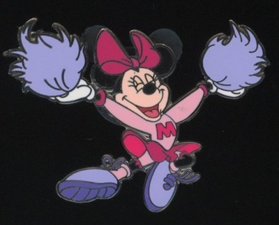 2003 Minnie Mouse Cheerleading Cheerleader Purple Pom Pom Disney Pin ...
